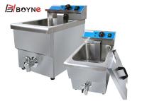 China Commercial Single Tank Deep Fryer 6000W 20L Stainless Steel High Temperature for sale