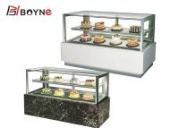 China 550W Commercial Cake Display Case Marble Apron Panel LED Interior Fan Cooling 900mm for sale