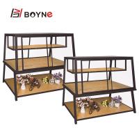 China Tempered Glass Commercial Central Island Bread Cabinet for Coffee Shop 120-350kg Custom Size for sale