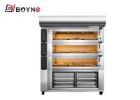China Commercial 3 Deck 6 Tray Gas Bakery Deck Oven 16.65KW 380V with Cabinet for sale