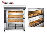 China Touch Screen 3 Deck 9 Trays Electric Bread Baking Oven for big output bread for sale