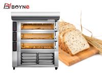China Touch Screen 3 Deck 9 Trays Electric Bread Baking Oven for big output bread for sale