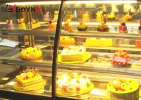 China Coffee Shop Cake Display Showcase Two Layer Belved Black Marble Base for sale