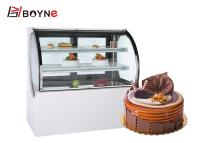China White Colour Arc Shape Bakery Pastry Display Chiller Slide Door Cabinet for sale
