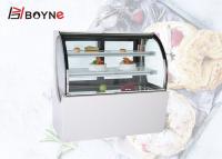 China White Colour Arc Shape Bakery Pastry Display Chiller Slide Door Cabinet for sale