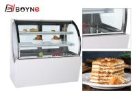 China White Colour Arc Shape Bakery Pastry Display Chiller Slide Door Cabinet for sale