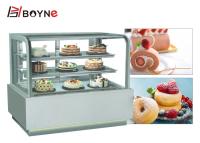 China 3 Layer Pastry Display Cabinet  90 ° Glass Cake Chiller for sale