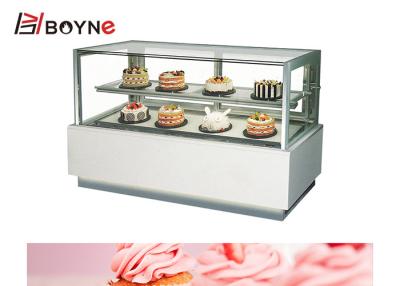 China 2 Layer Marble Base Dessert Showcase Refrigerator 900mm LED Lighting Cake Display for sale