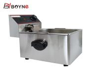 China 6 Liter 2500W Commercial Stainless Steel Electric Deep Fryer Single Tank 220V for sale