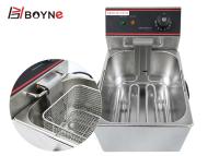 China 6 Liter 2500W Commercial Stainless Steel Electric Deep Fryer Single Tank 220V for sale