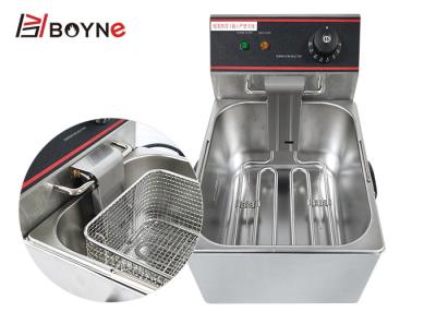 China 6 Liter 2500W Commercial Stainless Steel Electric Deep Fryer Single Tank 220V for sale