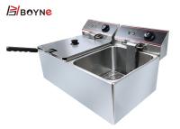 China 6.5kw Commercial Double Tank 11L Stainless Steel Deep Fryer Electric for sale
