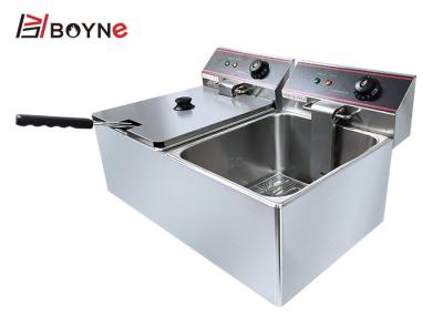 China 6.5kw Commercial Double Tank 11L Stainless Steel Deep Fryer Electric for sale