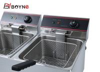 China 6.5kw Commercial Double Tank 11L Stainless Steel Deep Fryer Electric for sale