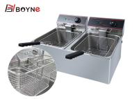 China 6.5kw Commercial Double Tank 11L Stainless Steel Deep Fryer Electric for sale
