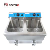 China Commercial Double Tank 12L Electric Deep Fryer 220V 6.5kW Countertop Oil Filter for sale