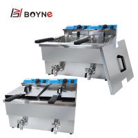 China Commercial Double Tank 12L Electric Deep Fryer 220V 6.5kW Countertop Oil Filter for sale