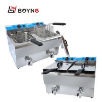 China Commercial Double Tank 12L Electric Deep Fryer 220V 6.5kW Countertop Oil Filter for sale