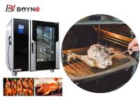 China Stainless Steel 6 Trays Combi Oven 380V Electric with Boiler LCD Touch Screen 100 Menu Storage for sale
