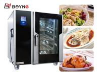 China Stainless Steel 6 Trays Combi Oven 380V Electric with Boiler LCD Touch Screen 100 Menu Storage for sale