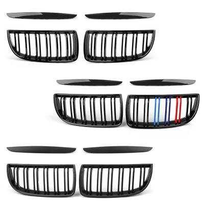 China Custom OE NO. Matte Black Double Slat Line Front Grille for BMW E90 E91 M POWER Style for sale