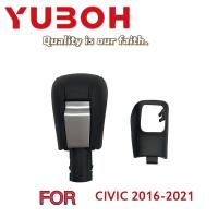 China Plastic Black Leather Car Gear Shift Knob Cover for HONDA Civic FC1 FC7 2015 2016 2017 for sale
