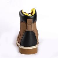 China Goodyear brown nubuck cow leather upper Rubber outsole high quality material safety shoes for sale