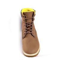 China Goodyear brown nubuck cow leather upper Rubber outsole high quality material safety shoes for sale