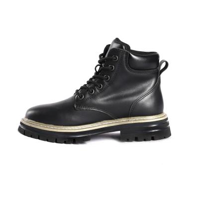 China Black Color Goodyear Safety Shoes Smooth Cow Leather Upper EVA Insole Rubber Outsole Protective for sale