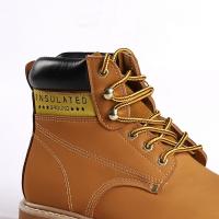 China Steel Toe Steel Plate Goodyear Men'S Work Boots Dirt Proof Nubuck Cow Leather Upper for sale