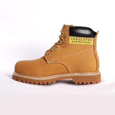 China Steel Toe Steel Plate Goodyear Men'S Work Boots Dirt Proof Nubuck Cow Leather Upper for sale