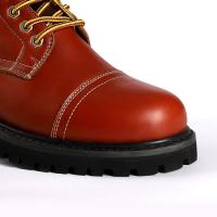 China All Seasons Goodyear Safety Shoes Full Grain Reddish Cow Leather Upper Rubber Outsole Latest Style Brown for sale