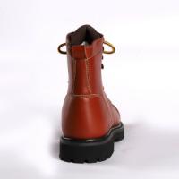 China All Seasons Goodyear Safety Shoes Full Grain Reddish Cow Leather Upper Rubber Outsole Latest Style Brown for sale