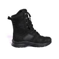 China Black Deep Color High Cut PU Outsole Air Mesh Lining Unisex Oxford Fabric Upper Safety Shoes for sale