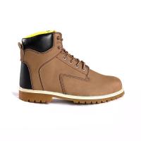 China Brown Cow Leather Goodyear Work And Safety Shoes Upper Rubber Sole Custom Protective Function All Seasons for sale