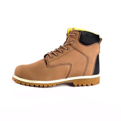 China Brown Cow Leather Goodyear Work And Safety Shoes Upper Rubber Sole Custom Protective Function All Seasons for sale