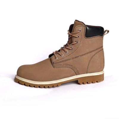 China Fabric Nylon Tongue all seasons high quality fashion style Goodyear brown safety shoes for sale