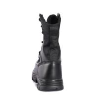 China Fashion Black High Cut Safety Shoes Split Cow Leather And Oxford Fabric Upper PU Outsole for sale