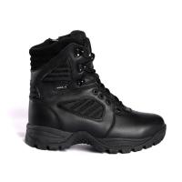 China ASTM Certified Heat Resistant Black Steel Toe Safety Shoes With Waterproof Upper And Rubber Sole for sale