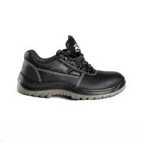 China Steel Toe Work Footwear PU Sole Embossed Cow Leather Mesh Upper Leatest Safety Shoes for sale