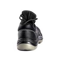 China Steel Toe Work Footwear PU Sole Embossed Cow Leather Mesh Upper Leatest Safety Shoes for sale
