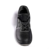 China Steel Toe Work Footwear PU Sole Embossed Cow Leather Mesh Upper Leatest Safety Shoes for sale