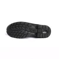 China Embossed Cow Leather PU Sole Black Footwear Lace up Closure Worker Safety Shoes for sale