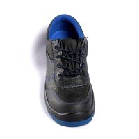 China Black Embossed Cow Leather Footwear Steel Toe Lace up Closure Security Safety Shoes for sale