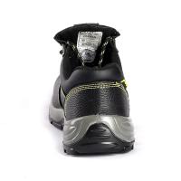 China Black Steel Toe Leather Mesh Footwear Lace up / Slip Resistant PU Sole Men's Safety Shoes for sale