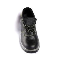 China Black Steel Toe Leather Mesh Footwear Lace up / Slip Resistant PU Sole Men's Safety Shoes for sale