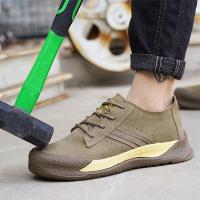 China Shengjie Basic Man'S Work Shoes Suede Leather Rubber Outsole Comfort Safety Shoes for sale