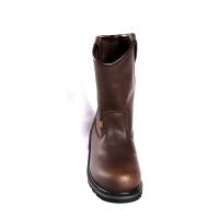 China Shock Absorbing Puncture Resistant Goodyear Safety Shoes PU Outsole Leather Steel Unisex Boots for sale