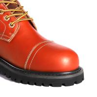 China Nylon Fabric Steel Toe Safety Shoes Good Year Rubber Sole Smooth Cow Leather for sale