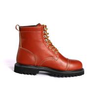 China Nylon Fabric Steel Toe Safety Shoes Good Year Rubber Sole Smooth Cow Leather for sale